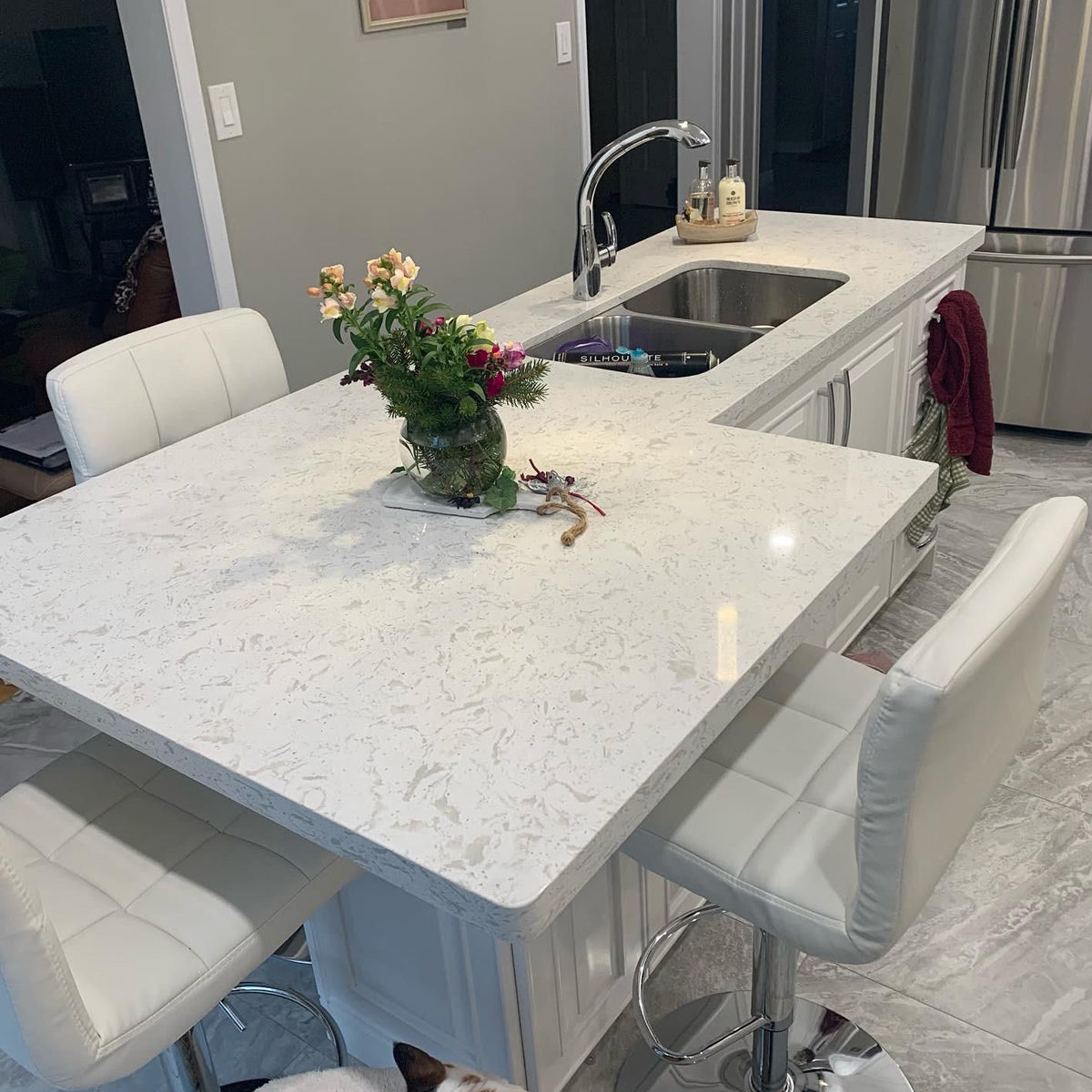 Lucent Quartz Countertop LQ4001 Rough Sea